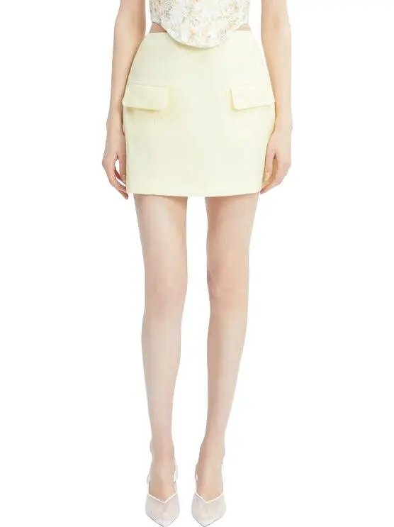 Bardot Delphi Linen Mini Skirt - Canary Yellow