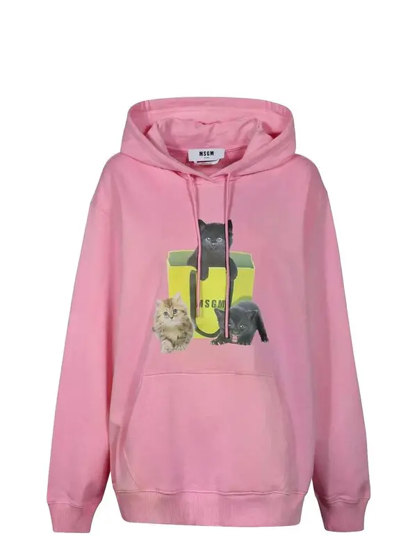 MSGM Cotton Hoodie - Pink