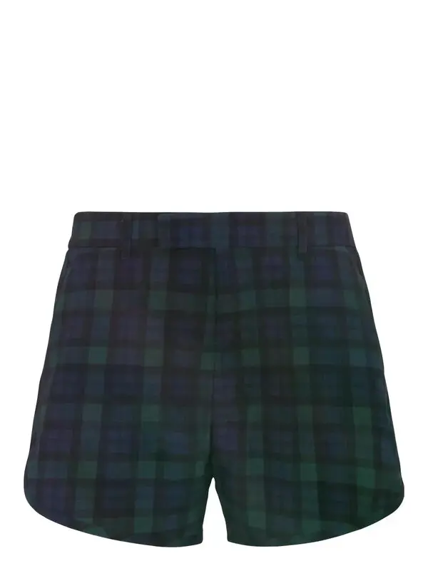 Martine Rose Plaid-print Shorts - Black