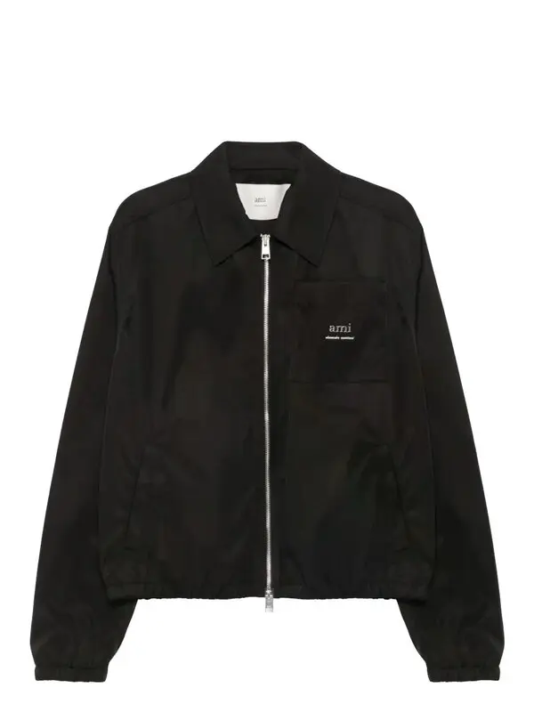 Ami Logo-lettering Bomber Jacket - Black