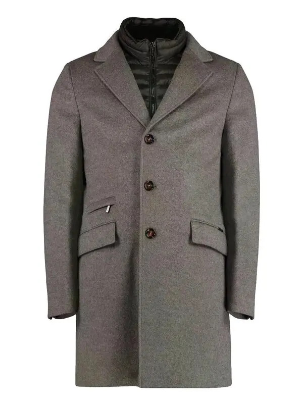 MOORER Harris Layered Coat - Brown