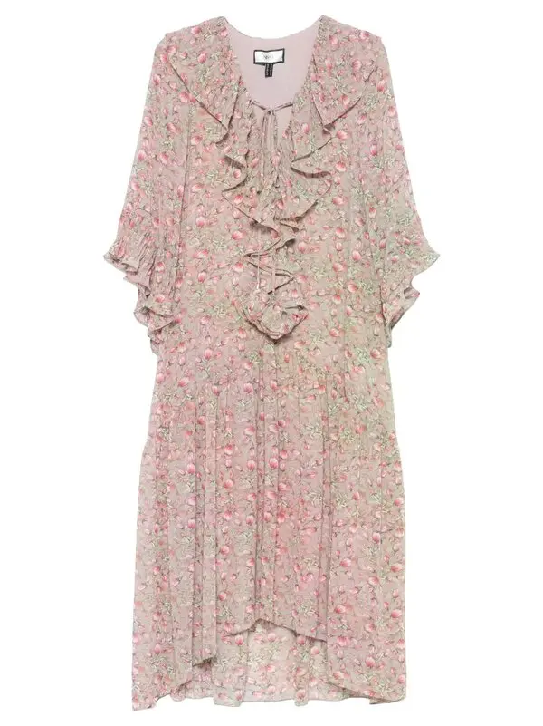 NISSA Floral-print Midi Dress - Pink