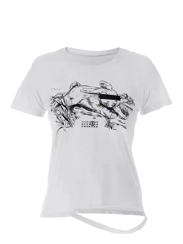 MAISON MARGIELA Graphic Cotton T-shirt - White