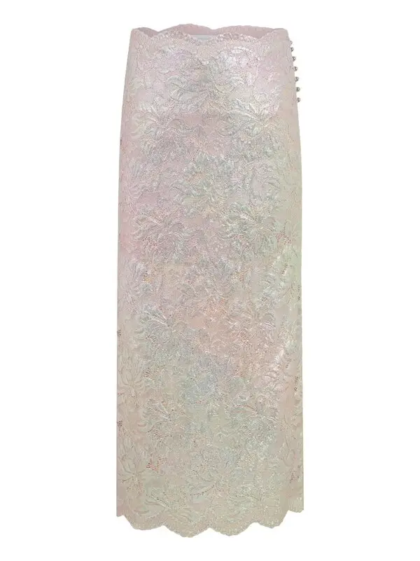 Rabanne Lace Maxi Skirt - Pink