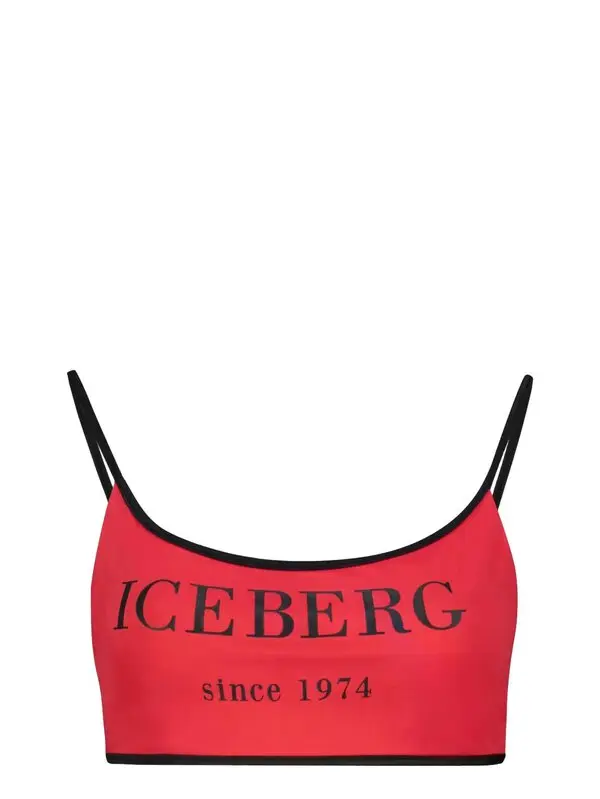 Iceberg Logo-print Bikini Top - Red