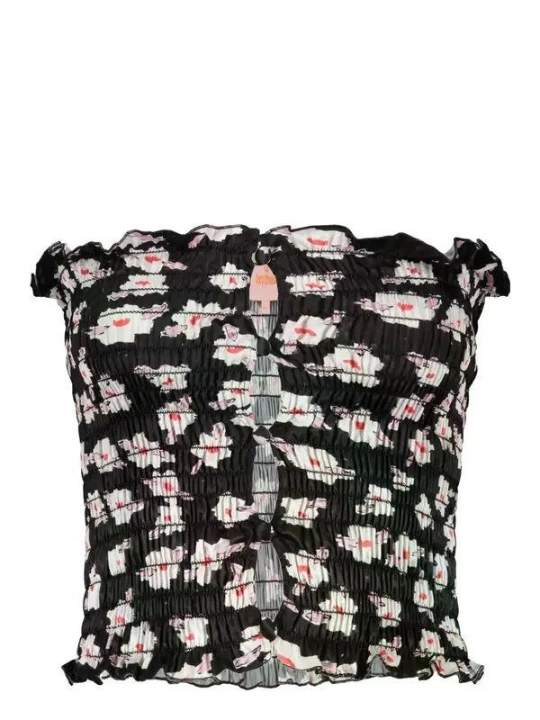 AMY CROOKES Floral-print Top - Black