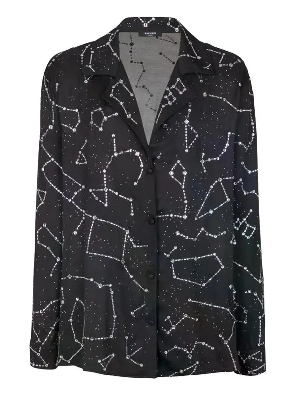 Balmain Constellation Embroidered Shirt - Black
