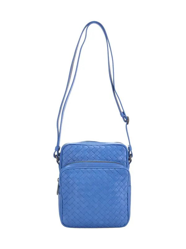 Bottega Veneta Intrecciato Vertical Messenger - Blue