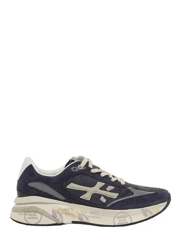 Premiata Moerund Suede And Nylon Sneakers - Blue 1