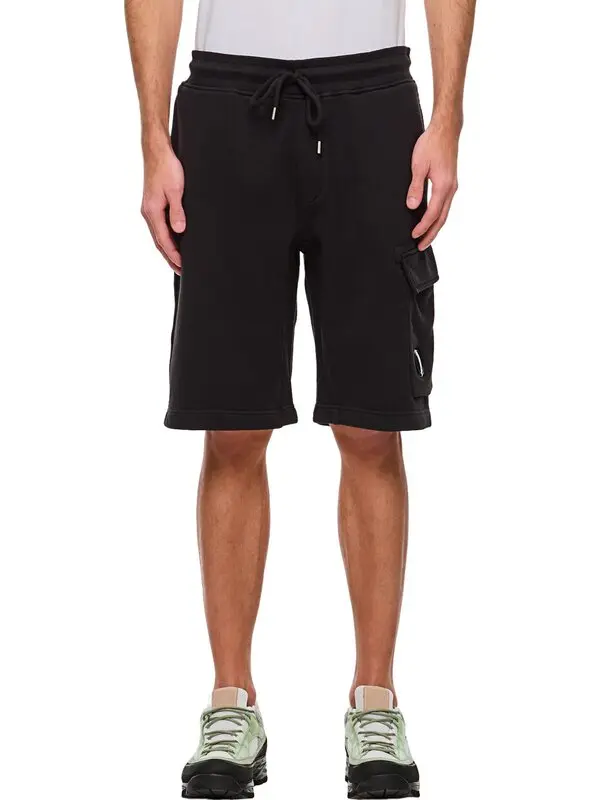 C.P. COMPANY Cargo Shorts With Lens Detail - Black
