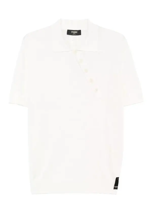 Fendi Asymmetric Polo Shirt - Neutrals
