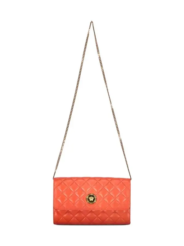 Versace Leather Crossbody Bag - Orange