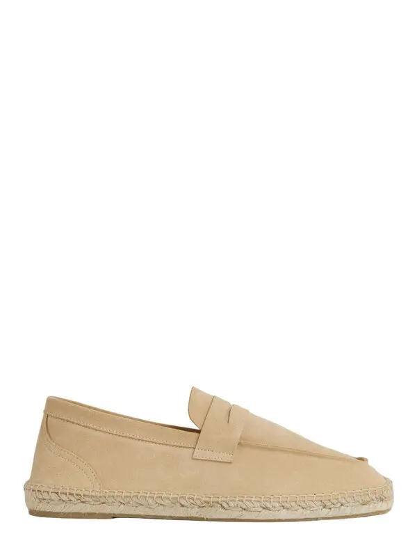 REISS Cannes Suede Espadrilles - Sand Yellow