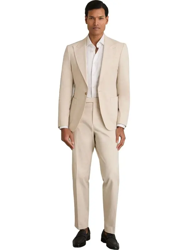 REISS Putney Slim-fit Single-breasted Suit Blazer - Stone