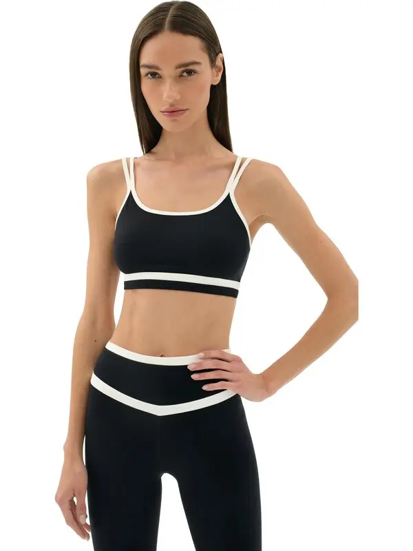 Splits59 Eva Rigor Double Strap Bra - Black/white
