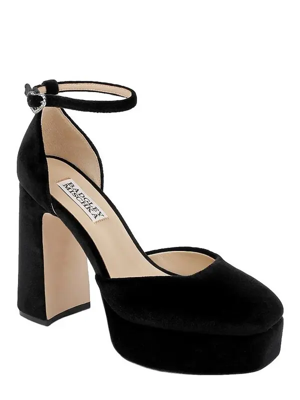 Badgley Mischka Jayda Platform Pumps - Black Velvet