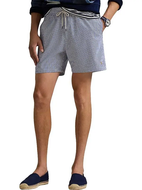 Polo Ralph Lauren Traveler 5.75 Classic Swim Trunks - Cruise Royal Seersucker