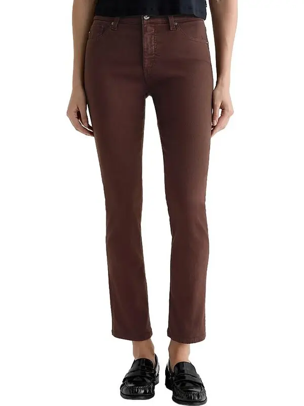 Ag Mari Mid Rise Slim Straight Jeans - Coffee Bean