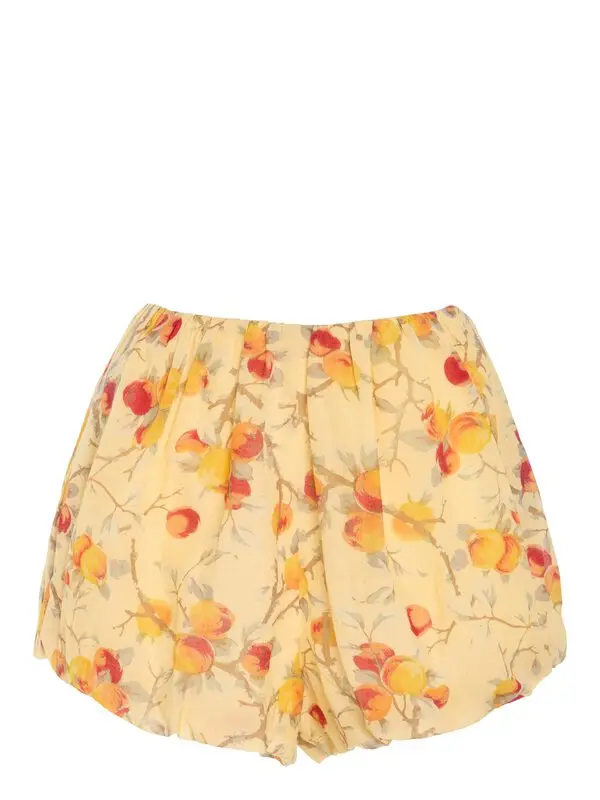 Posse Aurelia Printed Cotton Bloomer Shorts - Yellow