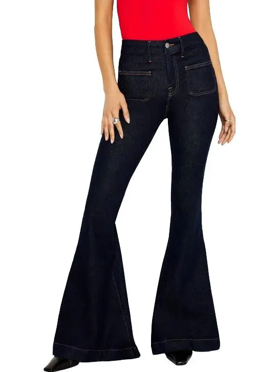 Good American Good Waist Super High Waist Super Flare Jeans - Indigo716