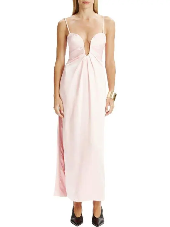 Bardot Clea Satin Evening Dress - Petal Pink