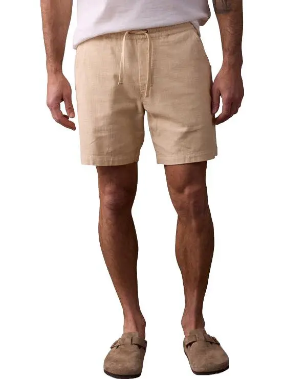 THE NORMAL BRAND Texstretch Summer Drawstring Cotton Shorts - Sand Dune