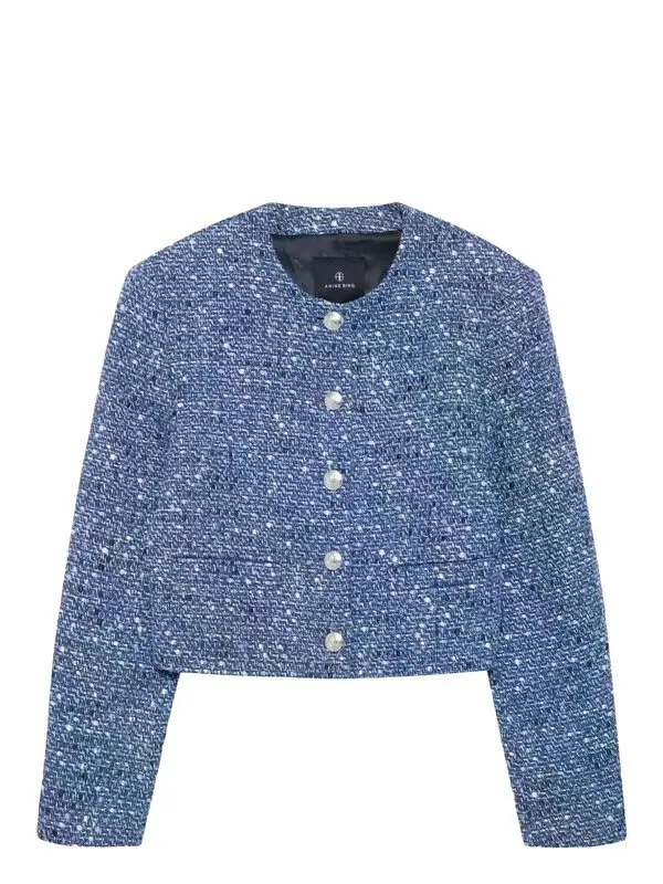 ANINE BING Amber Tweed Jacket - Blue