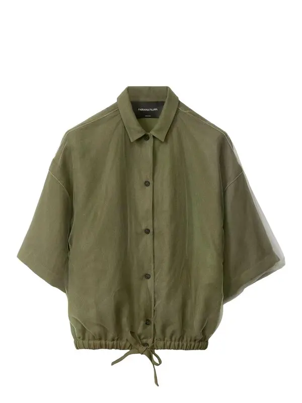Fabiana Filippi Mesh-overlay Shirt - Green