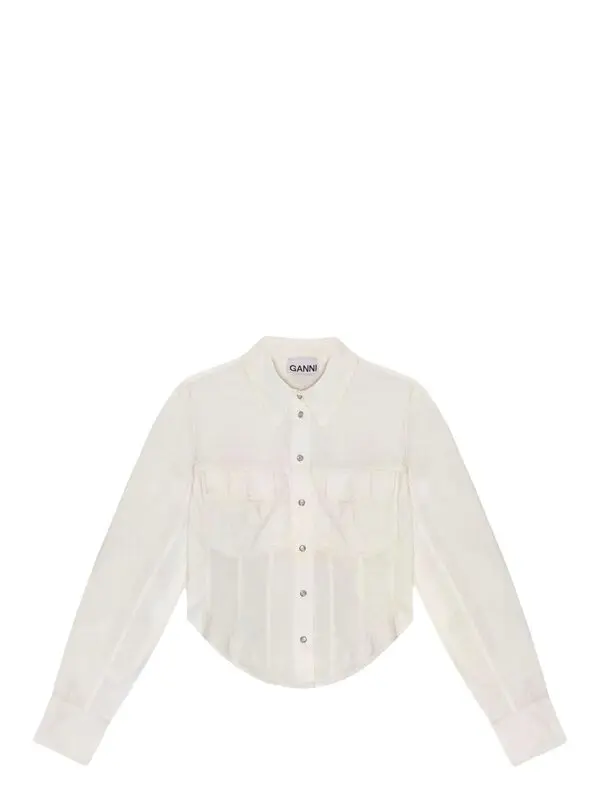 GANNI Boned Shirt - White