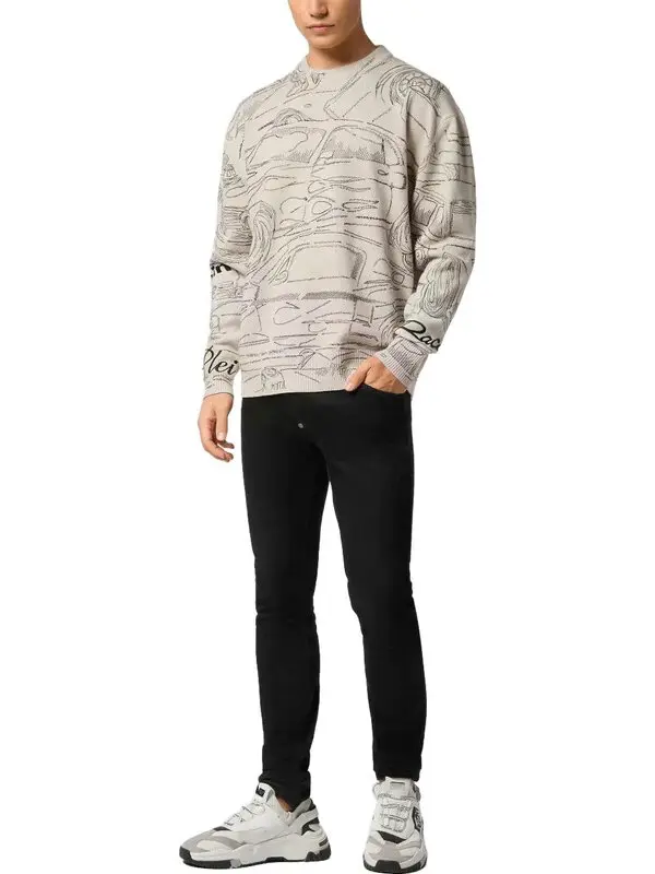 Philipp Plein Cars Racing Jumper - White