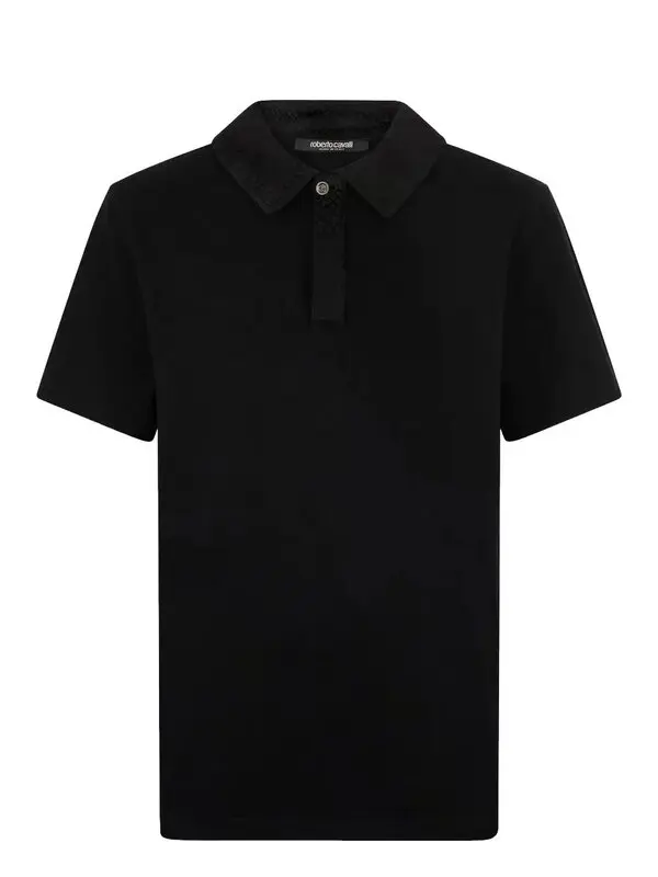 Roberto Cavalli Cotton Polo Shirt - Black