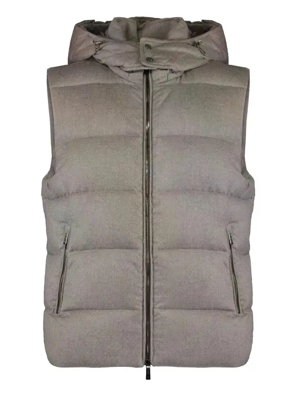 MOORER Fire Hooded Gilet - Neutrals