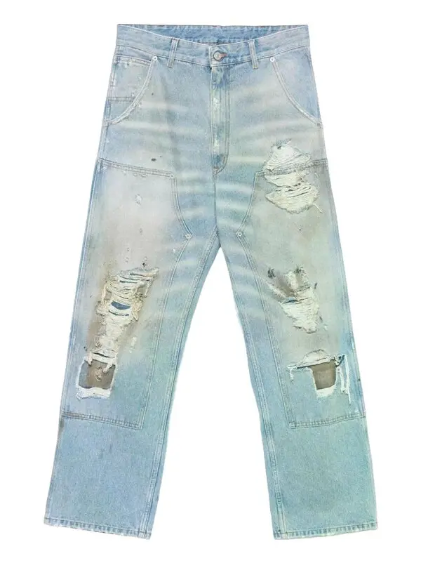 MAISON MARGIELA Distressed Straight Leg Jeans - Blue