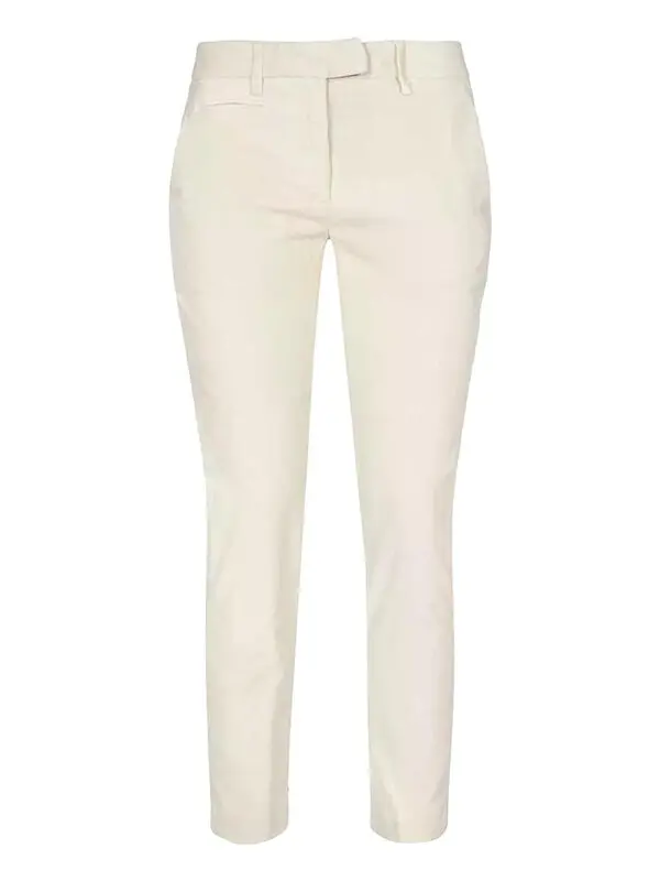 DONDUP Cotton-blend Slim Trousers - White