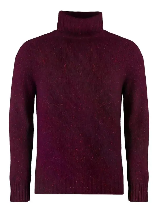 Malo Roll Neck Sweater - Red