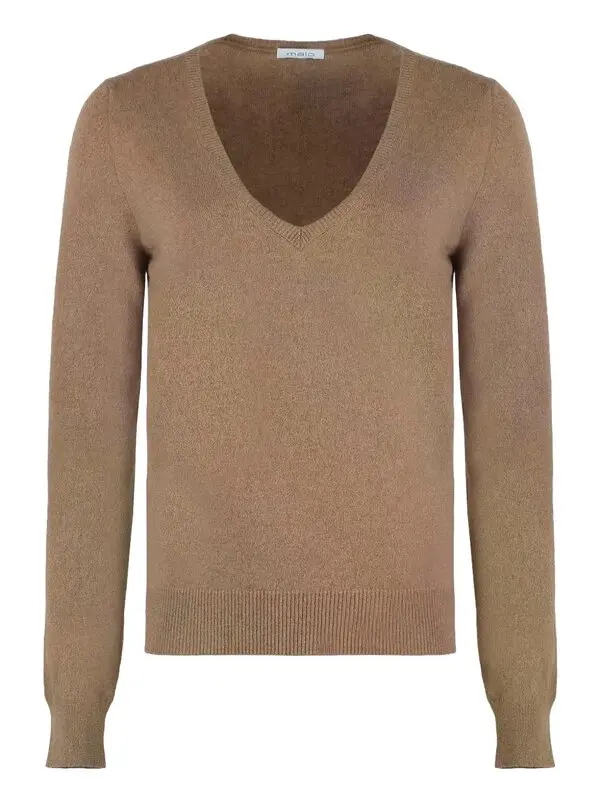 Malo Wool Jumper - Brown