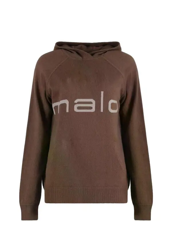 Malo Logo-print Hoodie - Brown