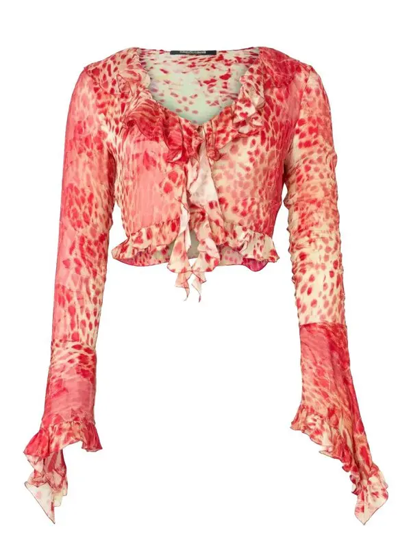Roberto Cavalli Jaguar-print Blouse - Red