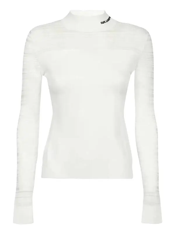 Karl Lagerfeld Logo-embroidered Top - White