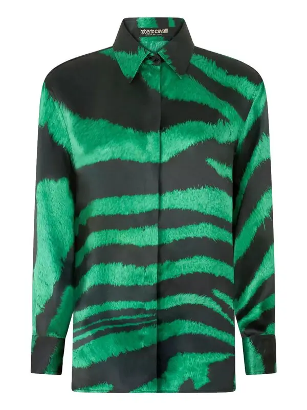 Roberto Cavalli Zebra-print Shirt - Green
