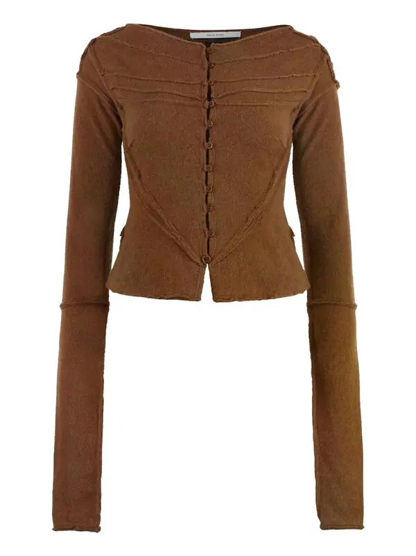 TALIA BYRE Knitted Cardigan - Brown