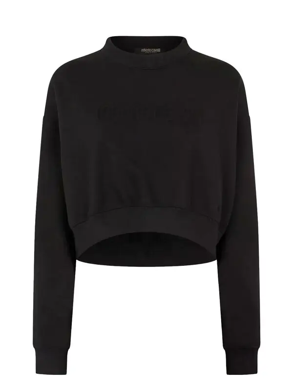 Roberto Cavalli Cropped Sweatshirt - Black