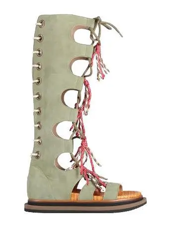 Hogan Leather Gladiator Sandals - Sage Green