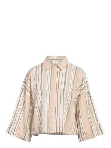 Peserico Striped Cotton Shirt - Beige