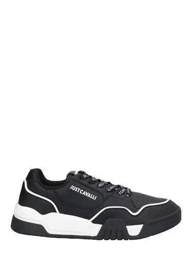Just Cavalli Leather Low-top Sneakers - Black