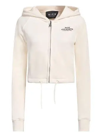 John Richmond Cotton Blend Sky Hoodie - White