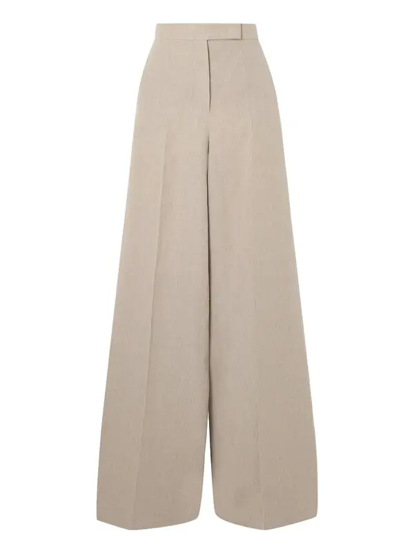 Max Mara Linen Wide-leg Pants - Neutrals