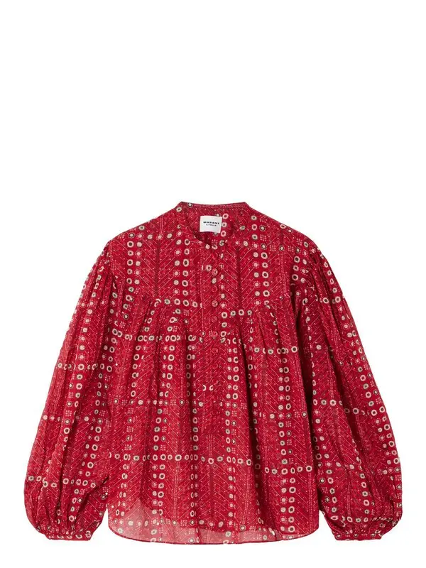 MARANT ETOILE Salika Printed Blouse - Red