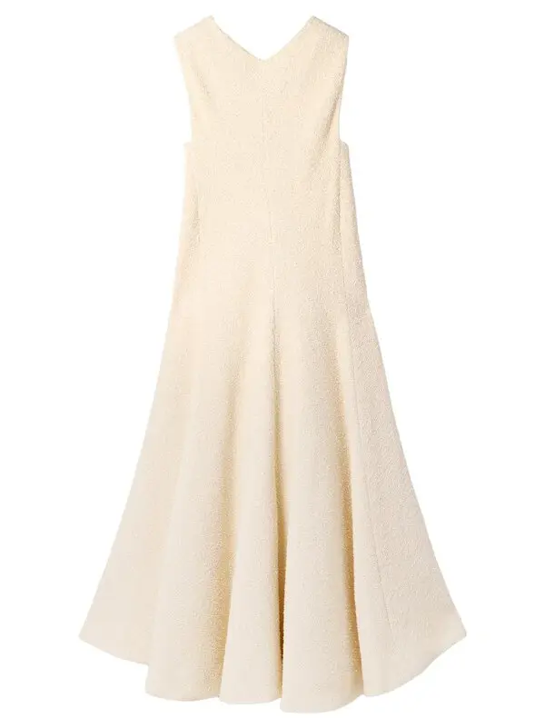 Khaite Mellie Cotton-blend Bouclé Midi Dress - Neutrals