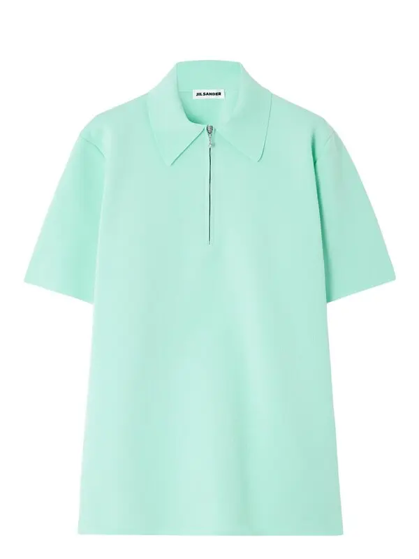 JIL SANDER Knitted Polo Shirt - Green